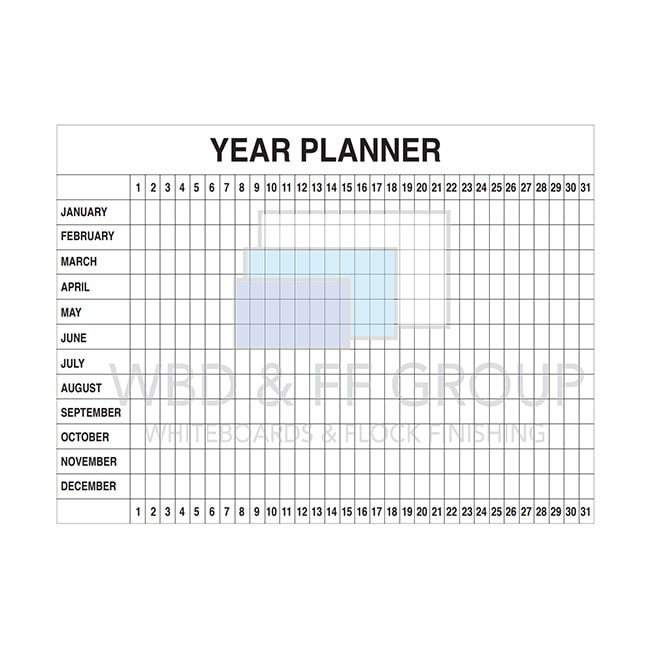 Jan-Dec yearly Planner Board – White Boards Direct